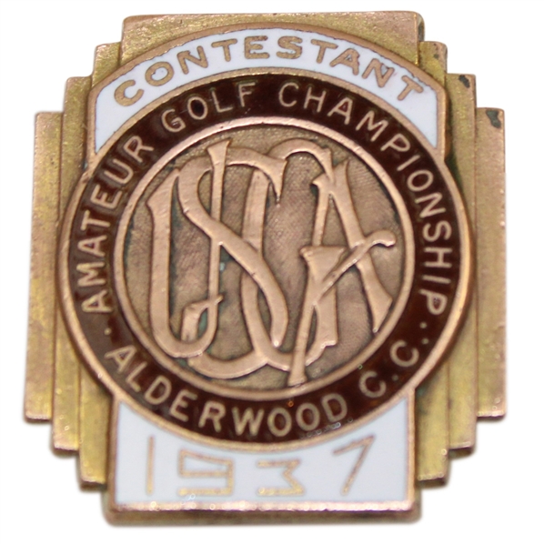 1937 US Amateur Championship at Alderwood Gc Contestant Badge - Goodman ...