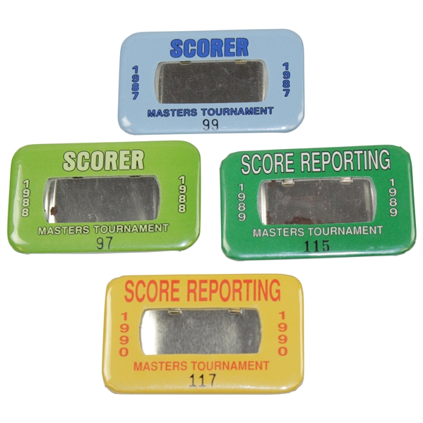 1987-1990 Masters Tournament Scorer & Score Reporting Badges - #99 ...