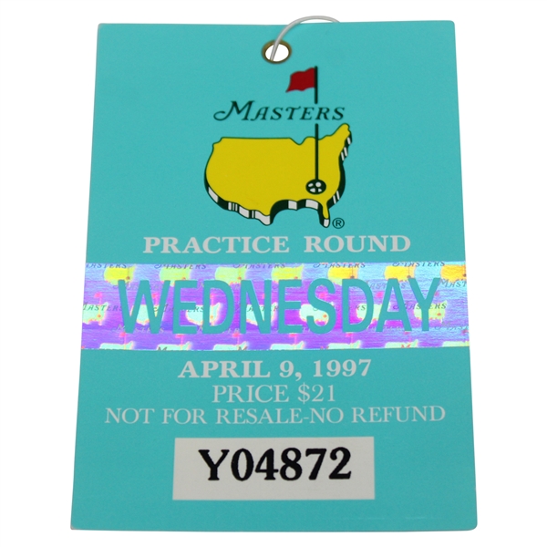 1997 Masters Tournament Wednesday Practice Round Ticket #Y04872 | Barnebys