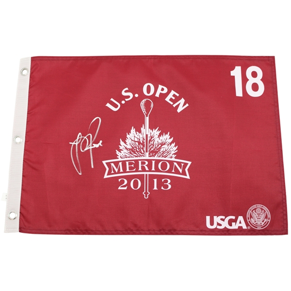 Justin Rose Signed 2013 US Open at Merion Red Screen Flag JSA ALOA ...
