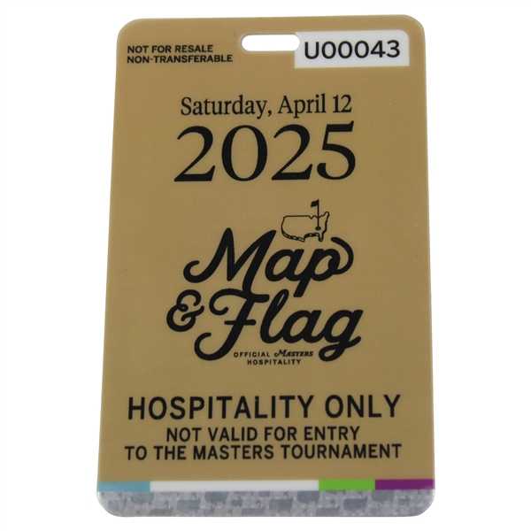 2025 Masters Map & Flag Official Hospitality Only Saturday Badge # ...