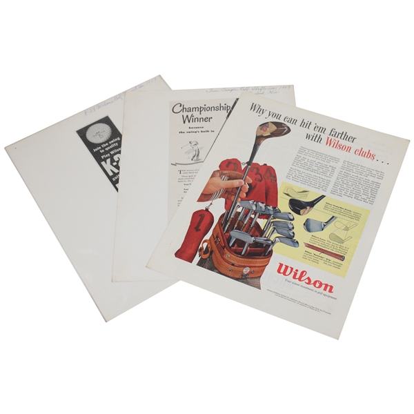 Three (3) Wilson/True Temper Vintage Golf Ads 1949-1959 | Barnebys