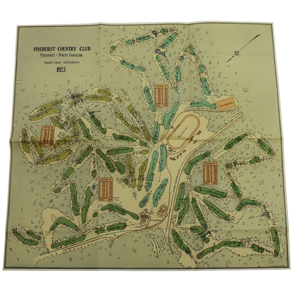 1923 Pinehurst Country Club Courses Layout Map - Donald J. Ross ...