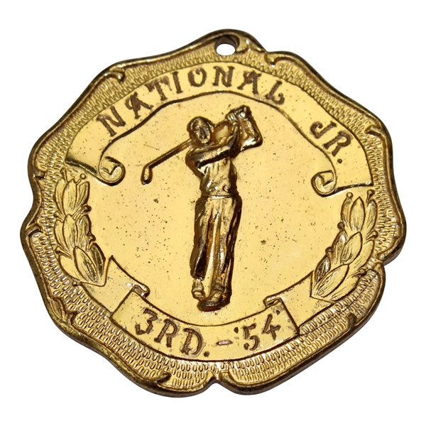 Jacky Cupit's 1954 National Jr. 3rd Place Gold Tone Medal | Barnebys