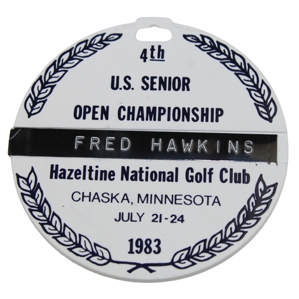 Ryder Cupper Fred Hawkins' 1983 US Senior Open at Hazeltine GC Bag Tag ...
