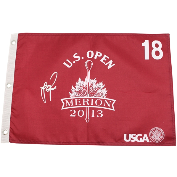 Justin Rose Signed 2013 US Open at Merion Red Screen Flag JSA ALOA ...