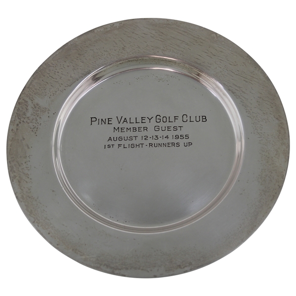 1955 Pine Valley Golf Club 1st Flight Runners Up Sterling Trophy Plate ...