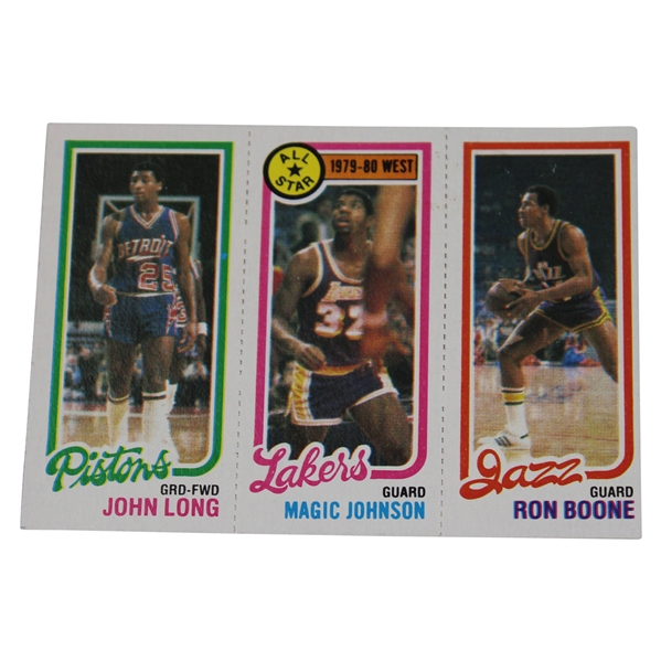 1980 Topps John Long, Magic Johnson (Rookie) & Ron Boone Card | Barnebys
