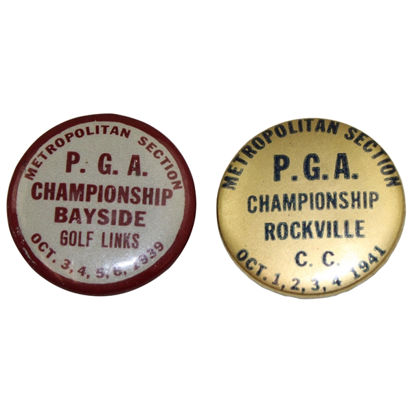 1939 & 1941 P.G.A. Metropolitan Section Championship Badges - Gene ...
