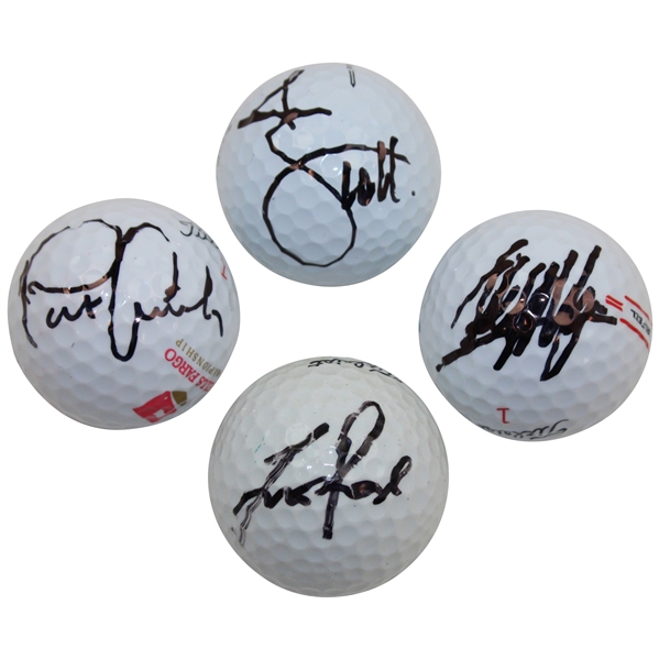 Adam Scott, Justin Rose, Colin Morikawa & Patrick Cantlay Signed Logo ...