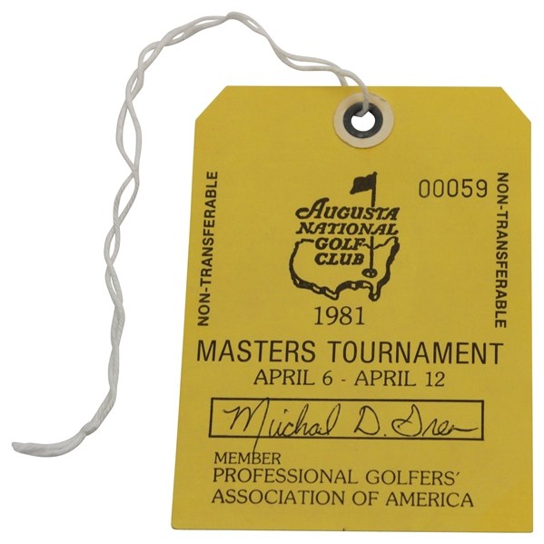 1981 Masters Tournament PGA Member SERIES Ticket #59 - Seldom Seen ...