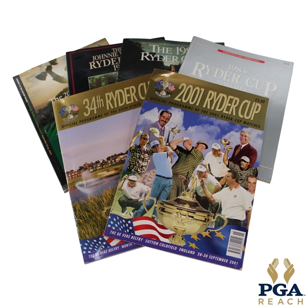 1983, 1987, 1986, 2001, 2002 & 2006 Ryder Cup Official Programs | Barnebys