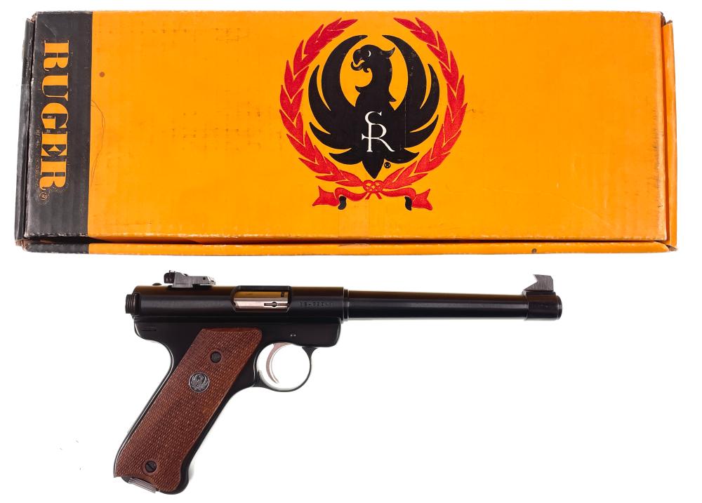 FINE! 1980 RUGER MKI TARGET .22LR PISTOL WITH FACTORY BOX | Barnebys