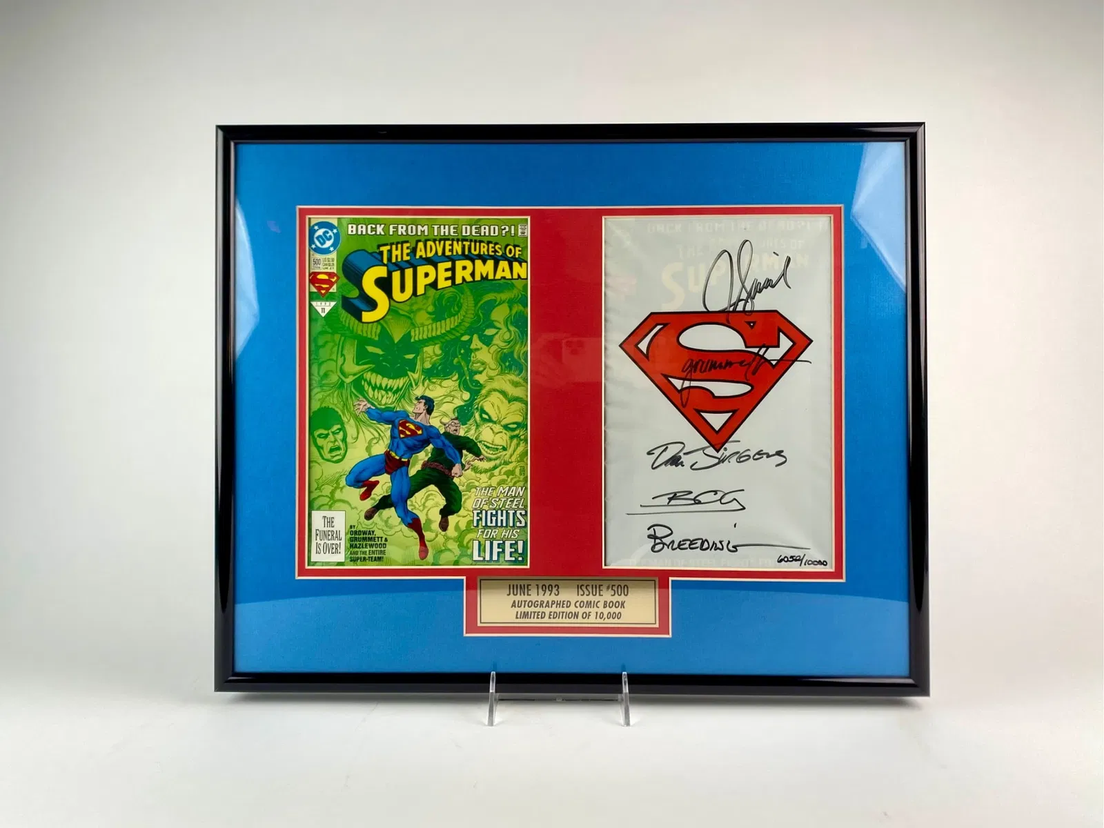 Framed Adventures of Superman #500 Signed Comic Display | Barnebys