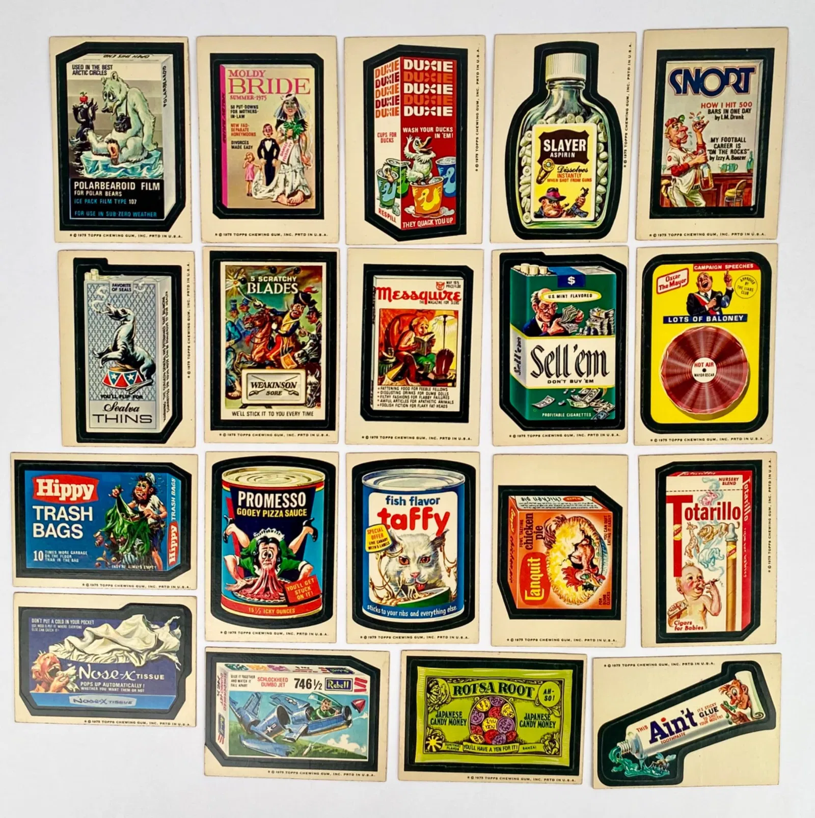 1975 Topps Wacky Packages Series Trading Cards Set of 19 | Barnebys