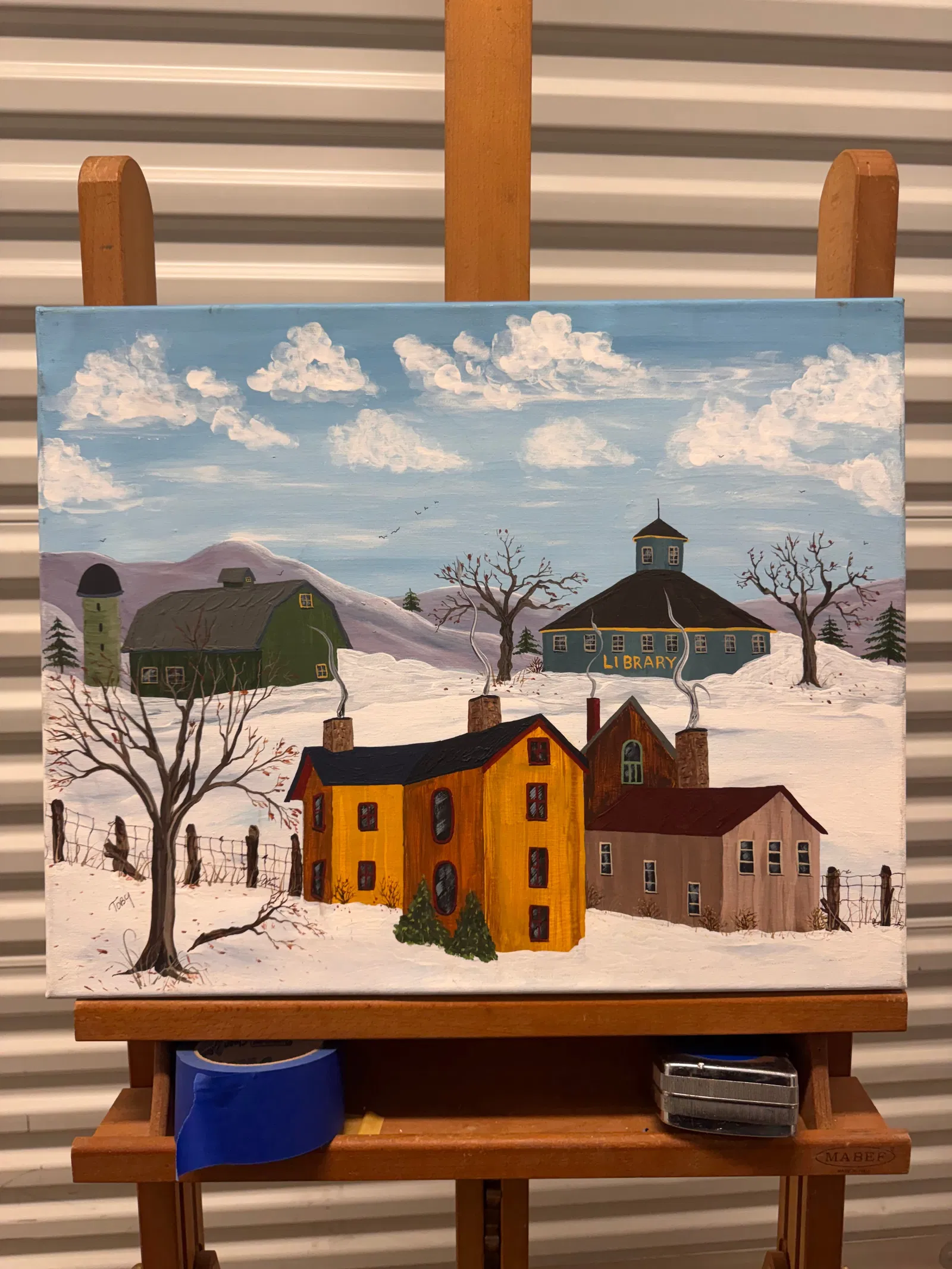 American Ohio 20th Century Folk Art Artist Toby Fair Oil Painting ...