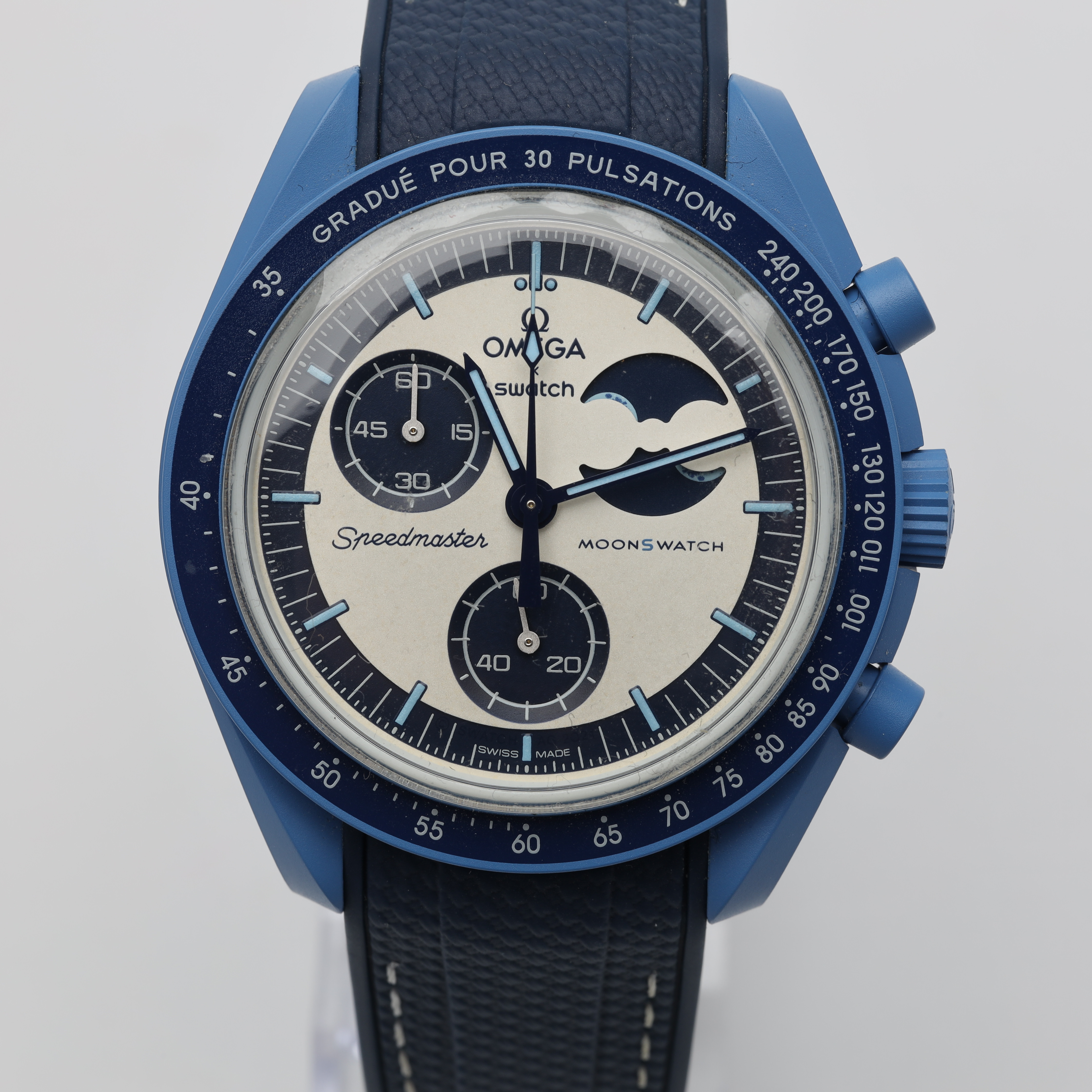 ARMBANDSUR Omega/ Swatch quartz Mission to the super blue moonphase ...