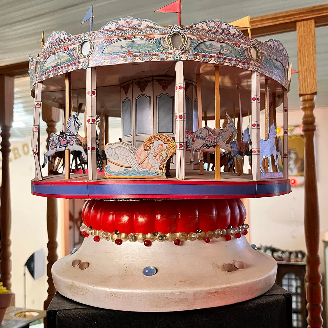 Paper Carousel Scale Model on a Rotating Plastic Base | Barnebys