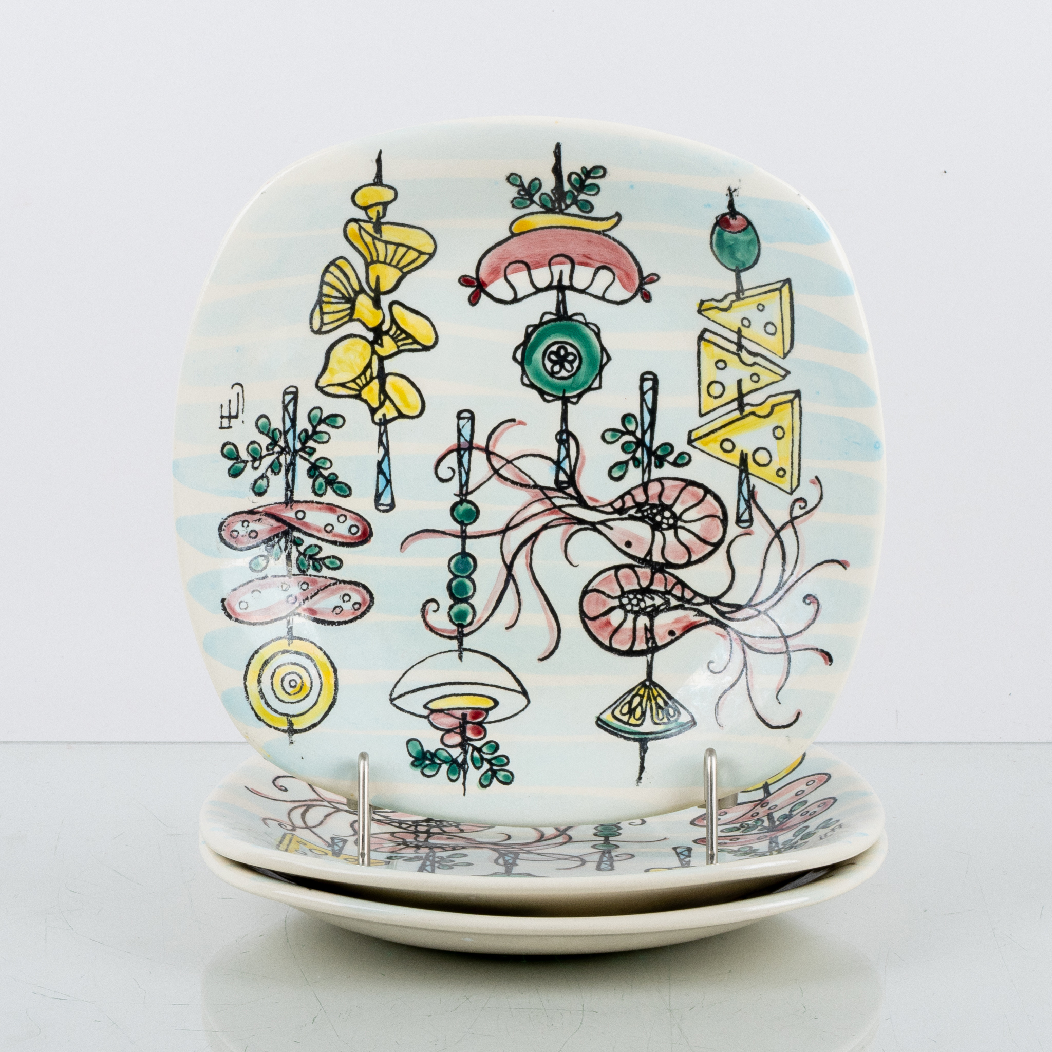 ANITA NYLUND, 3 plates, "Cocktail", Jie Gantofta, 1900s | Barnebys
