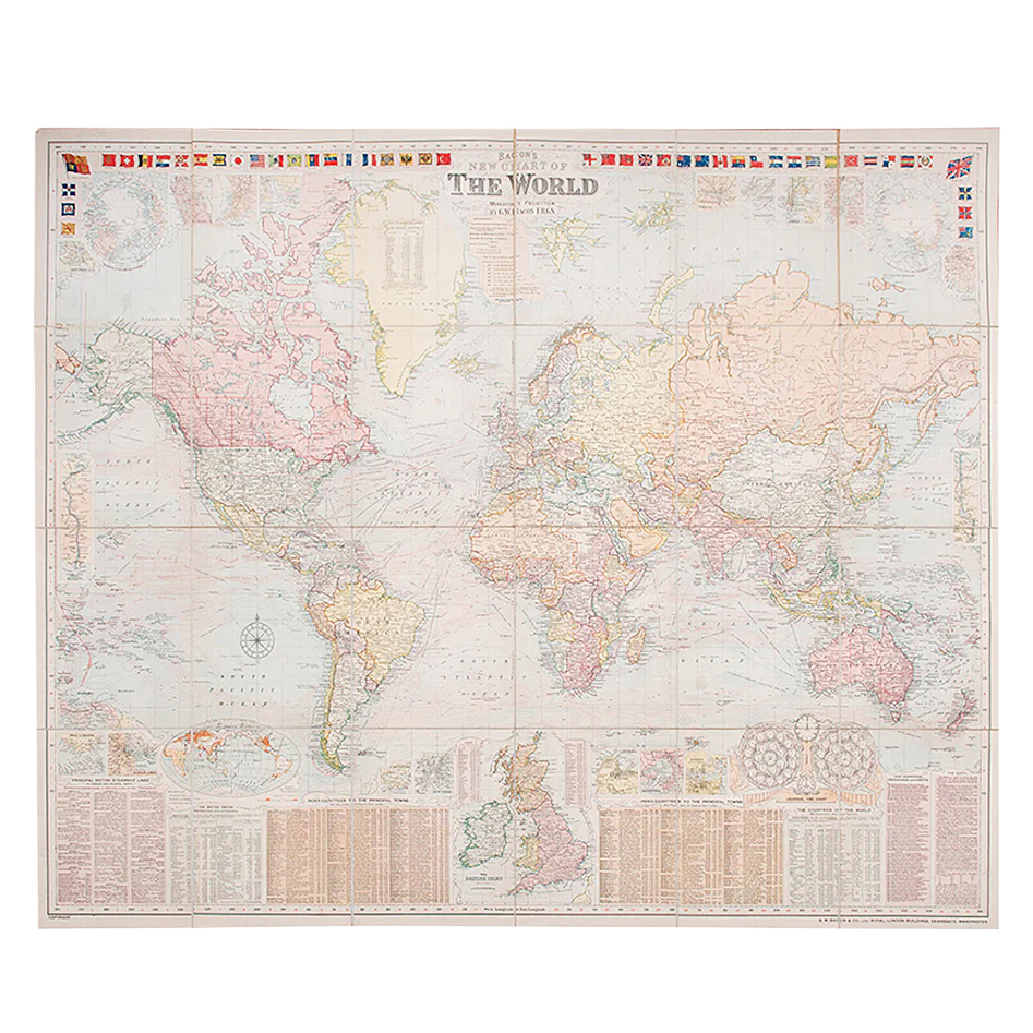 Bacon’s New Chart of the World Map | Barnebys