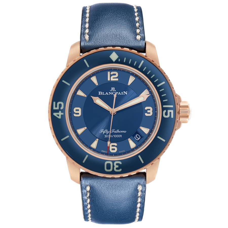 Blancpain Fifty Fathoms (Reference 5015-363-C63B). A 45mm rose gold ...