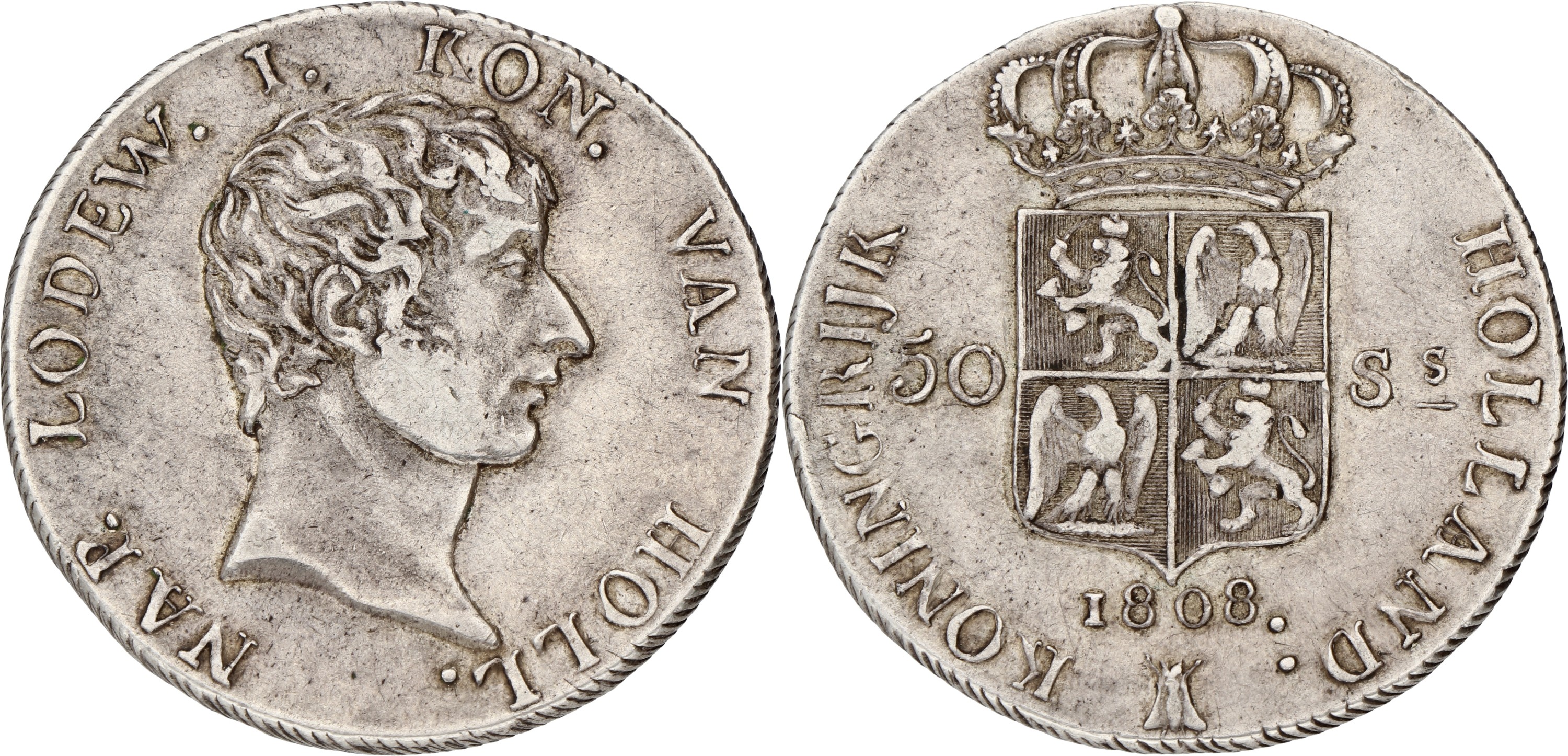 #241 | 50 stuiver. Lodewijk Napoleon. 1808. VF / XF | Barnebys