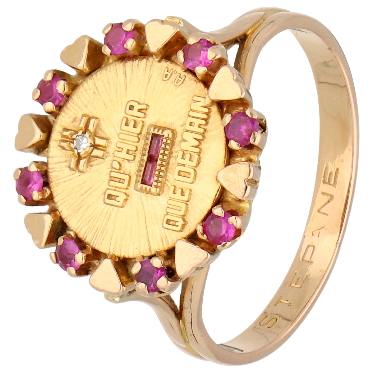 #308 | 18K yellow Plus qu’hier, moins que demain ring | Barnebys