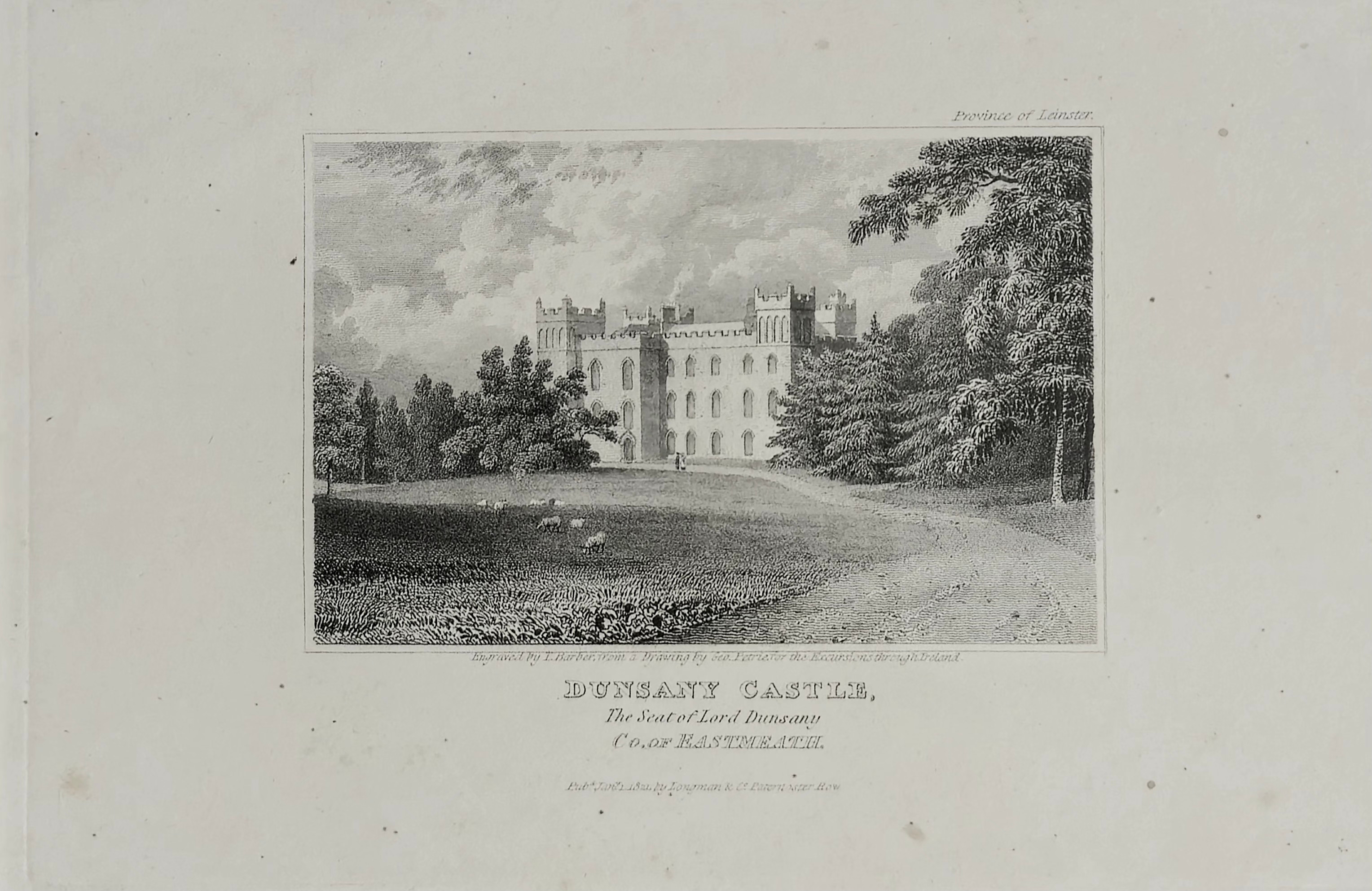 DUNSANY CASTLE. THE SEAT OF LORD DUNSANY. DIBUJO DE GEO PETRIE Y ...
