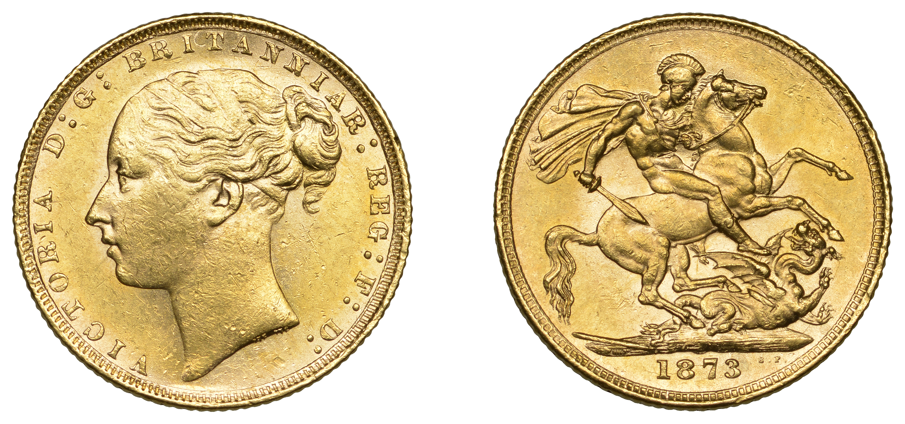 Victoria (1837-1901), Sovereign, 1873, St. George rev. (Bentley 308 ...