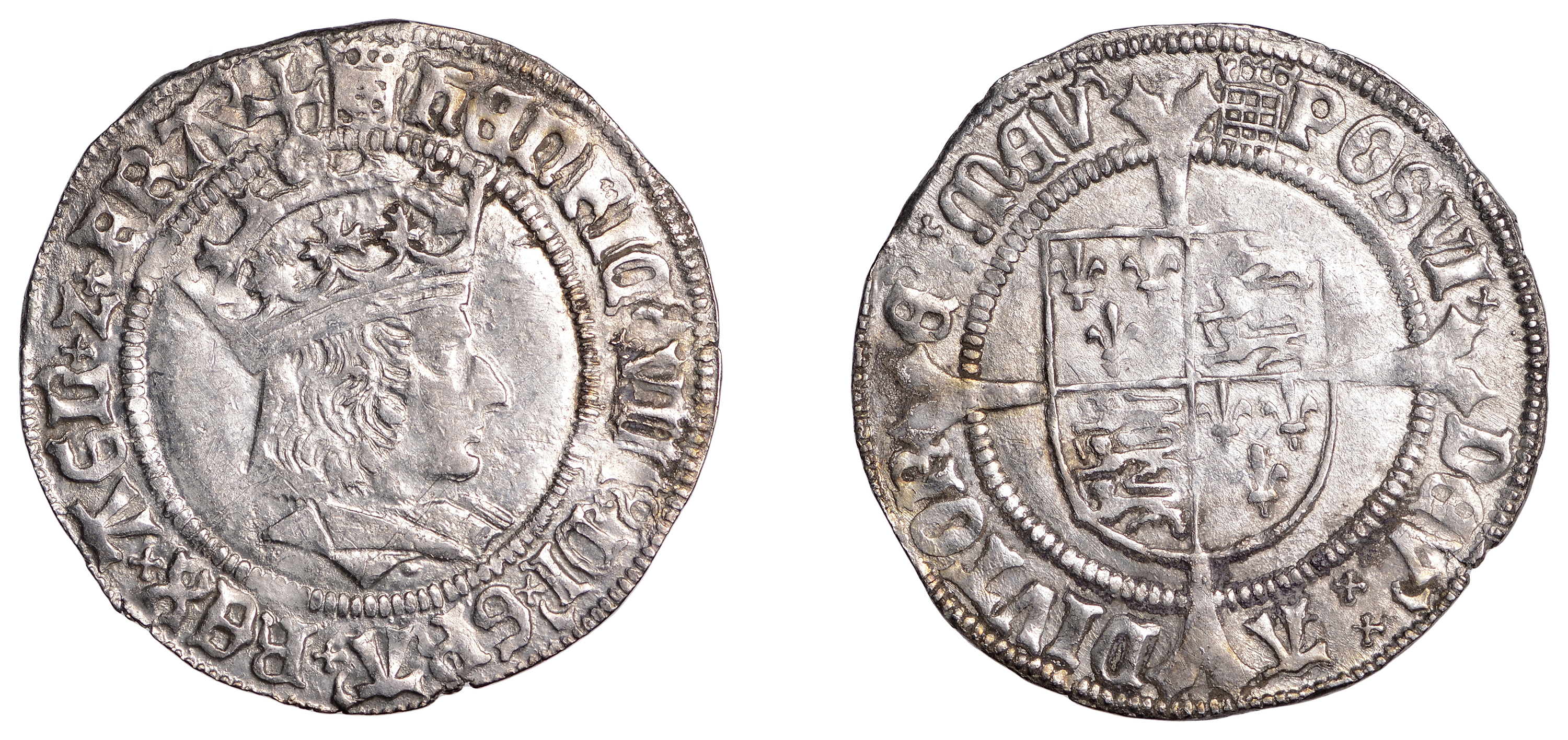 Henry VIII (1509-1547), First coinage, Groat, mm. portcullis crowned ...