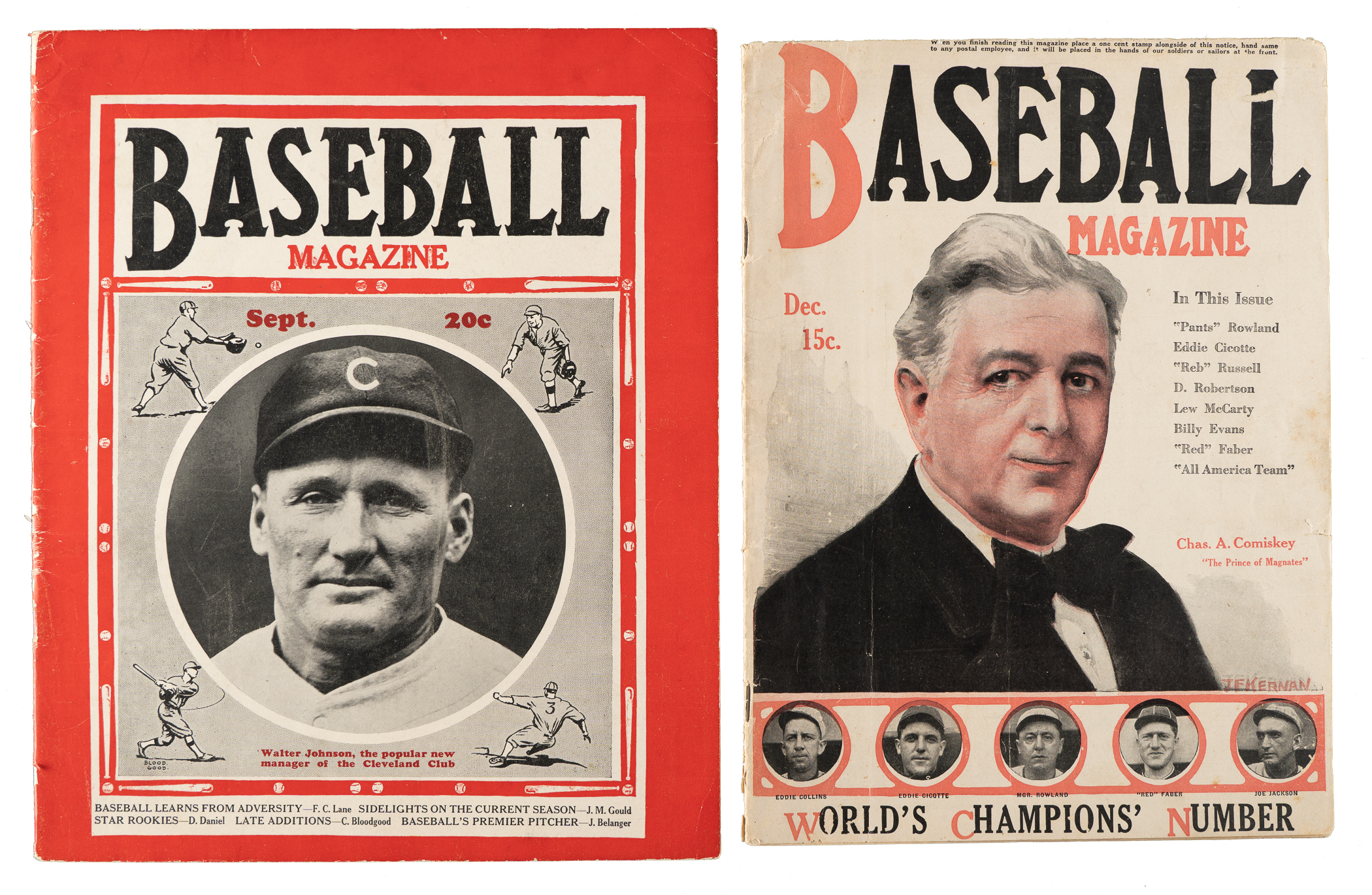 1917 and 1933 Baseball Magazine Pair with Walter Johnson, Charles ...