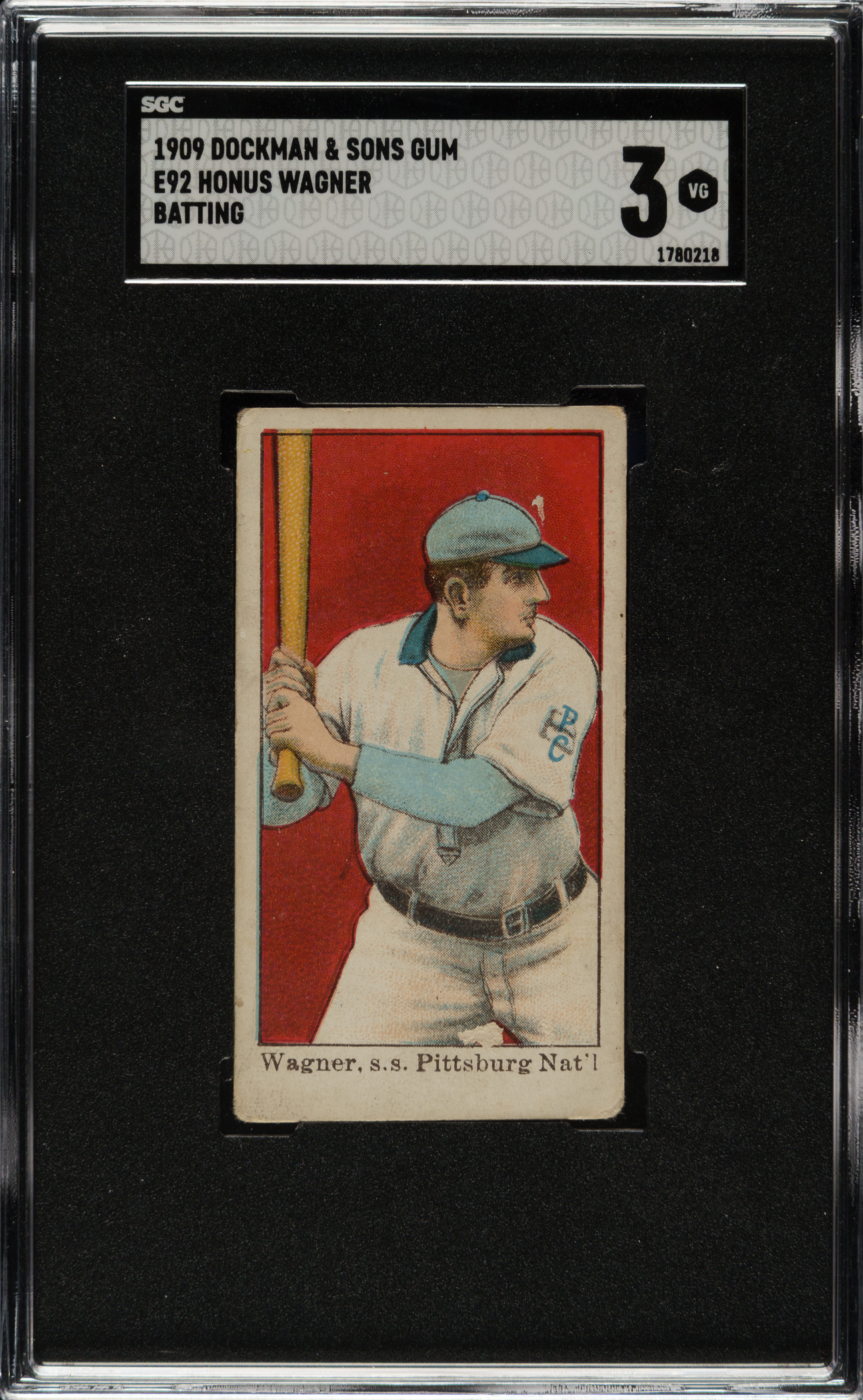 1909 E92 Dockman & Sons Honus Wagner Batting SGC VG 3 | Barnebys