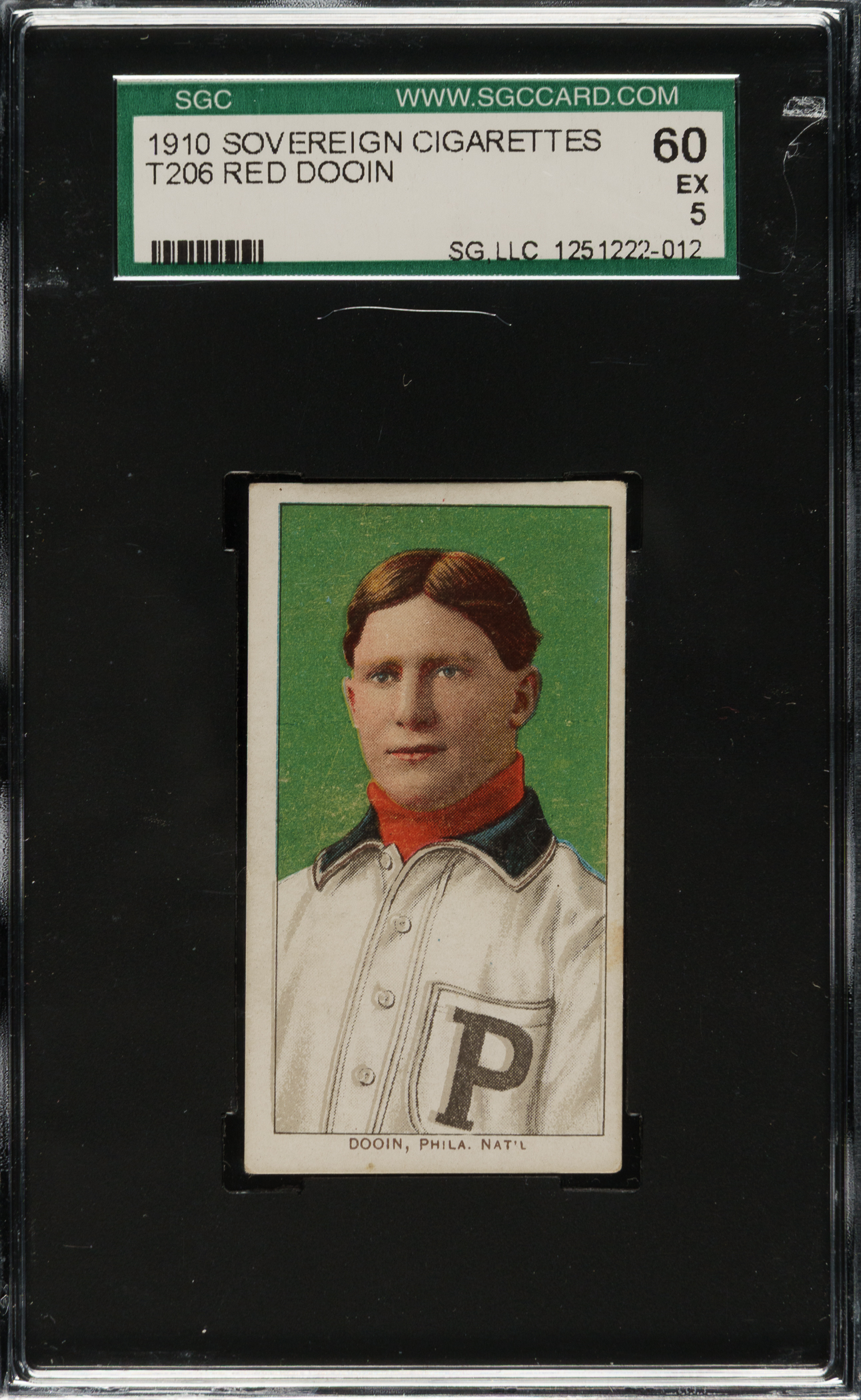 1909-1911 T206 White Border Red Dooin SGC EX 60 - Sovereign 350 Back ...