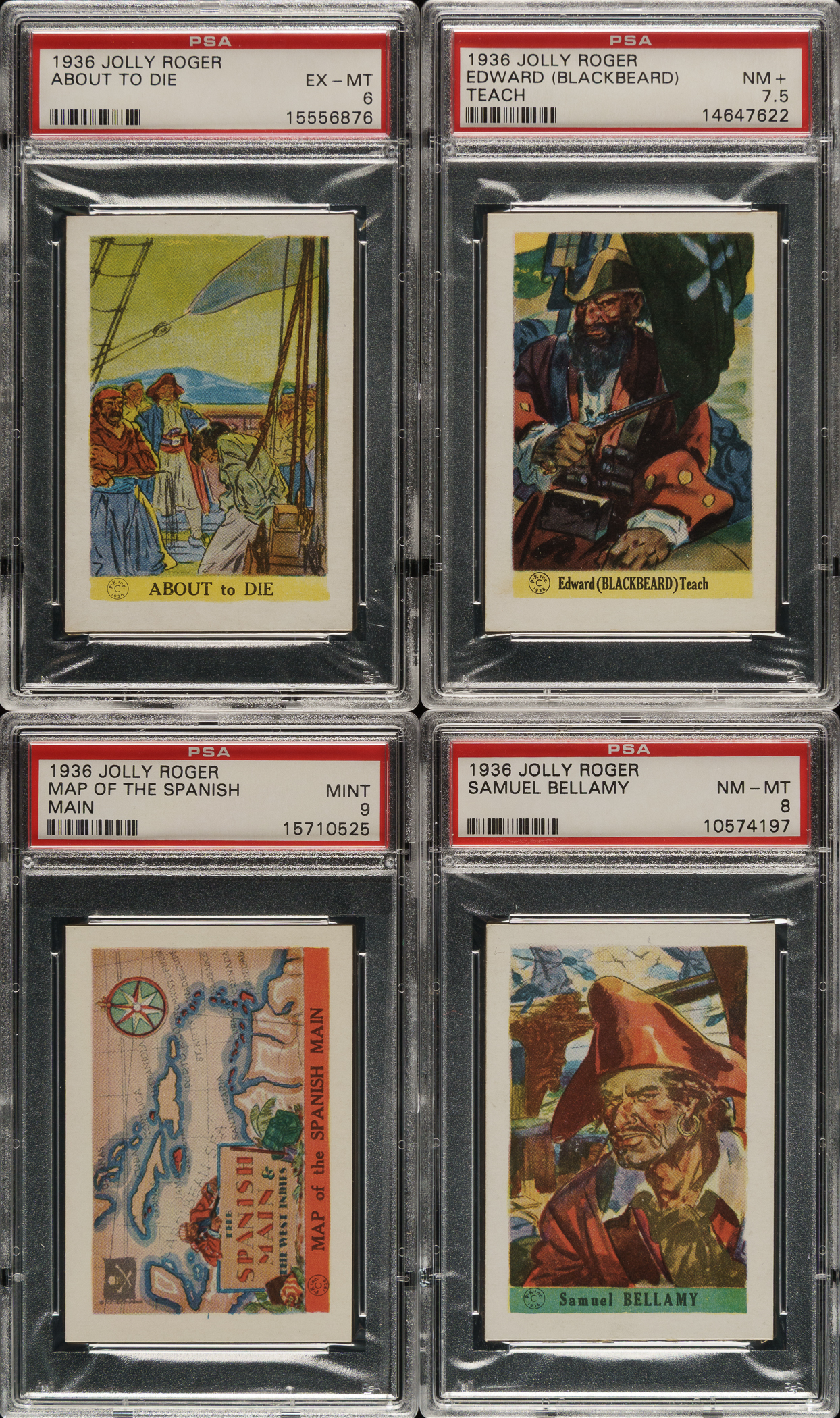 1936 F375 Pac-Kups "Jolly Roger Pirate Cards" Complete Set (48) | Barnebys