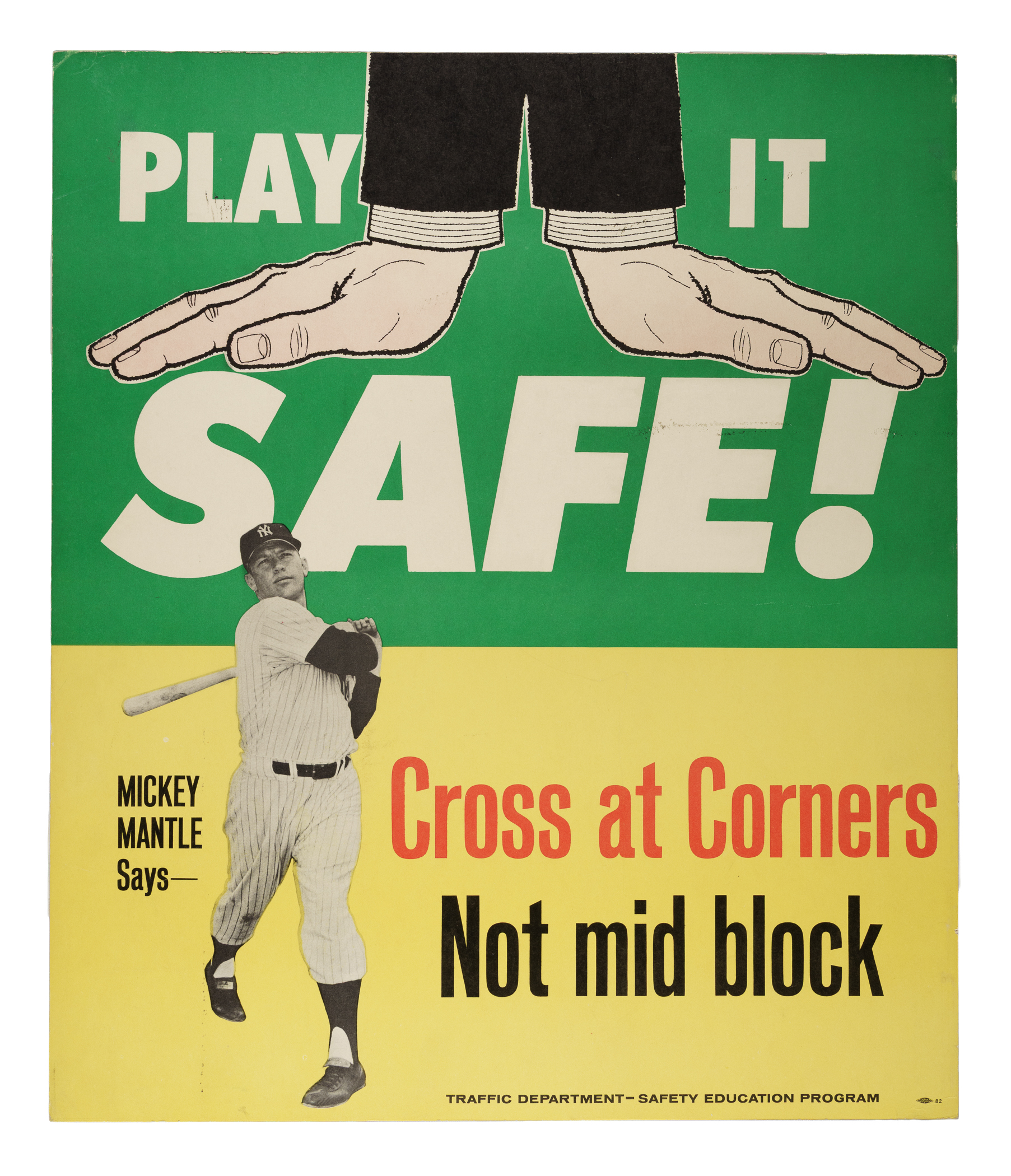 Circa 1962 Mickey Mantle "Traffic Safety Awareness" Broadside | Barnebys