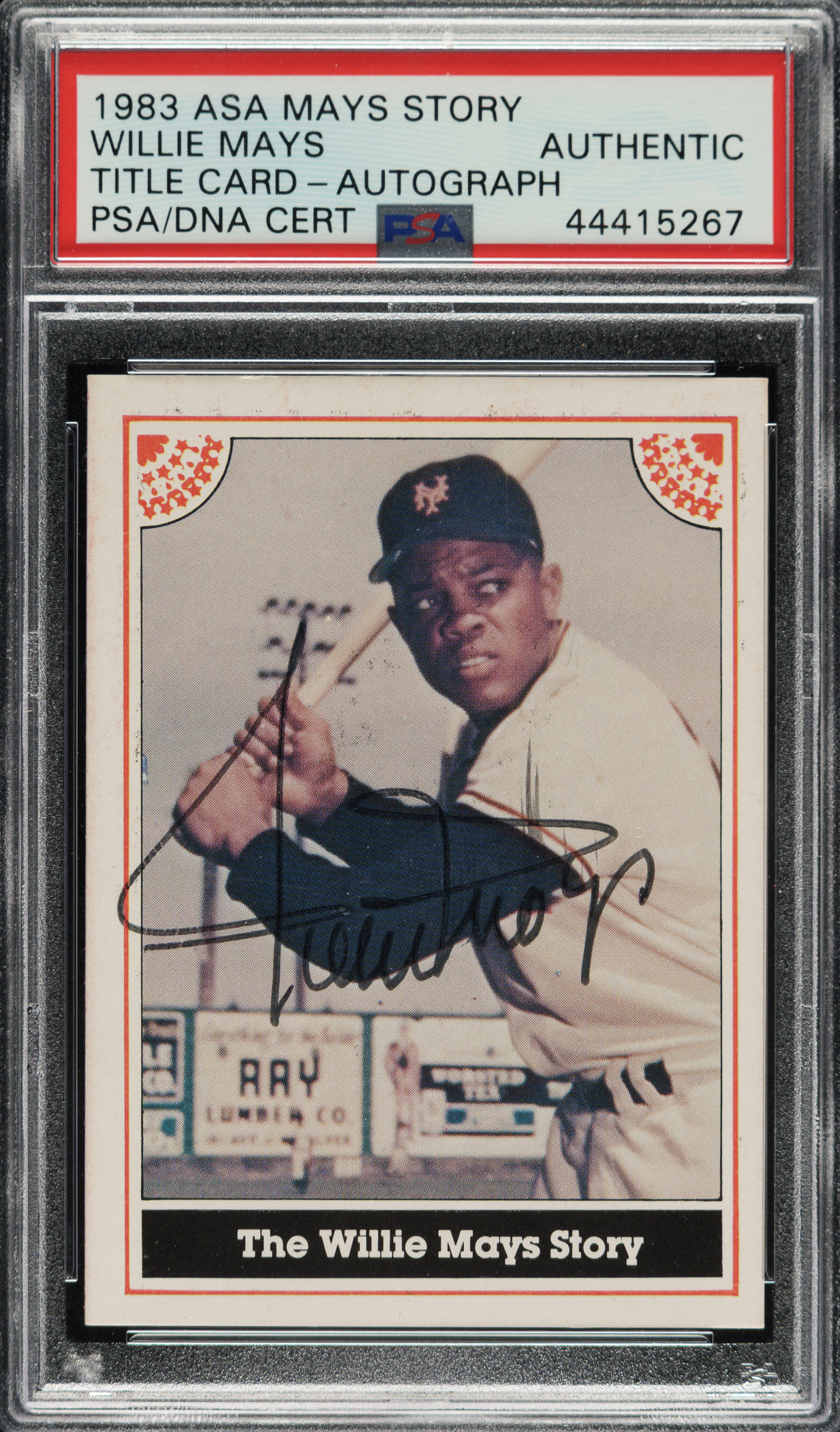 Signed 1983 ASA The Willie Mays Story Title Card - PSA/DNA | Barnebys