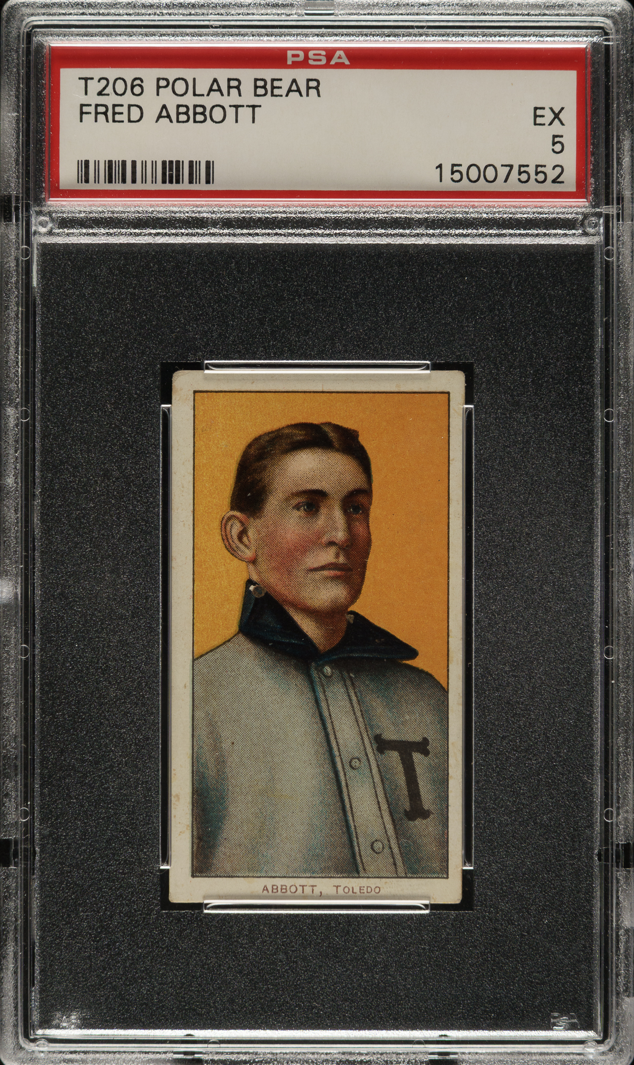 1909-1911 T206 White Border Fred Abbott PSA EX 5 - Polar Bear Back ...