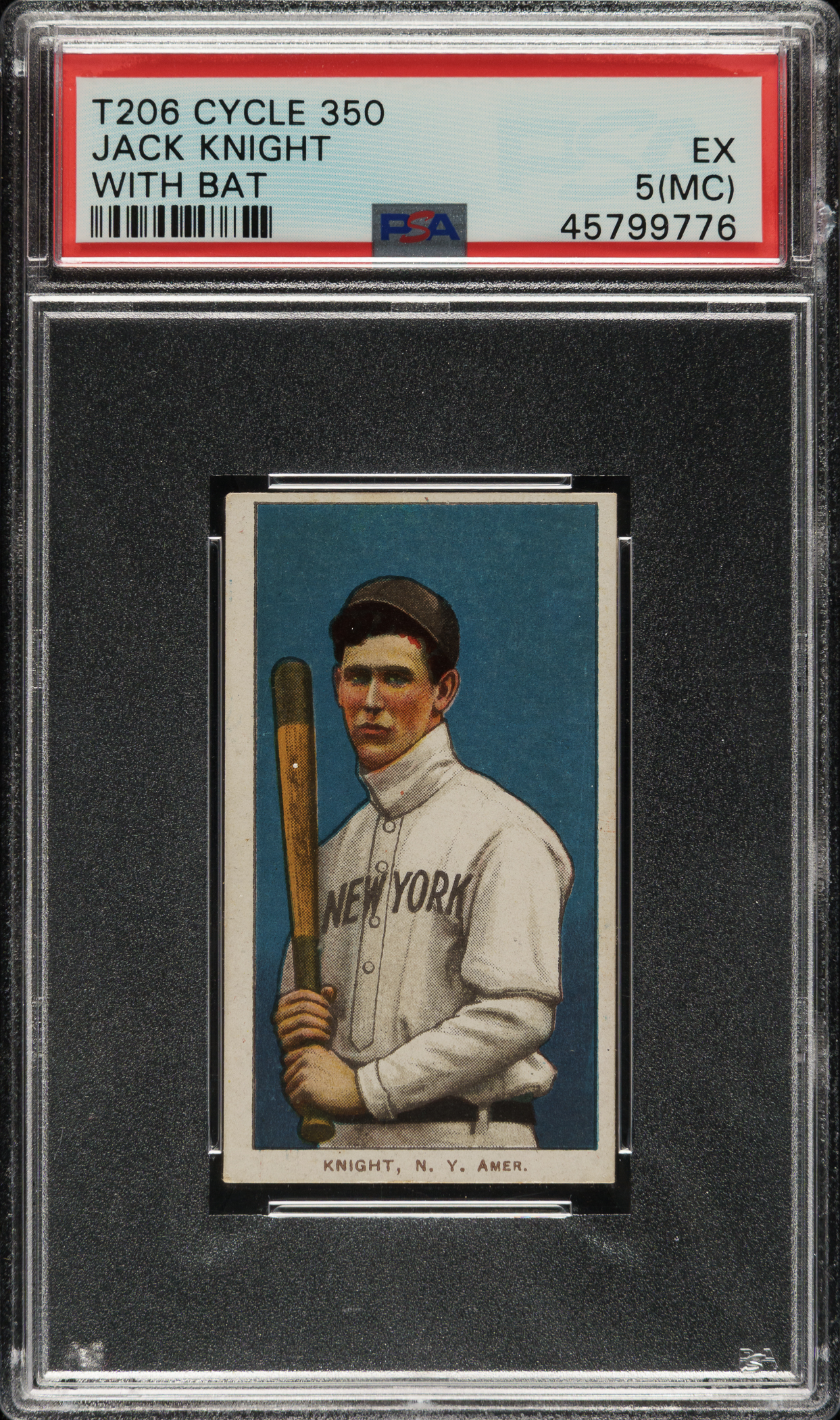 1909-1911 T206 White Border Jack Knight with Bat PSA EX 5 (MC) - Cycle ...