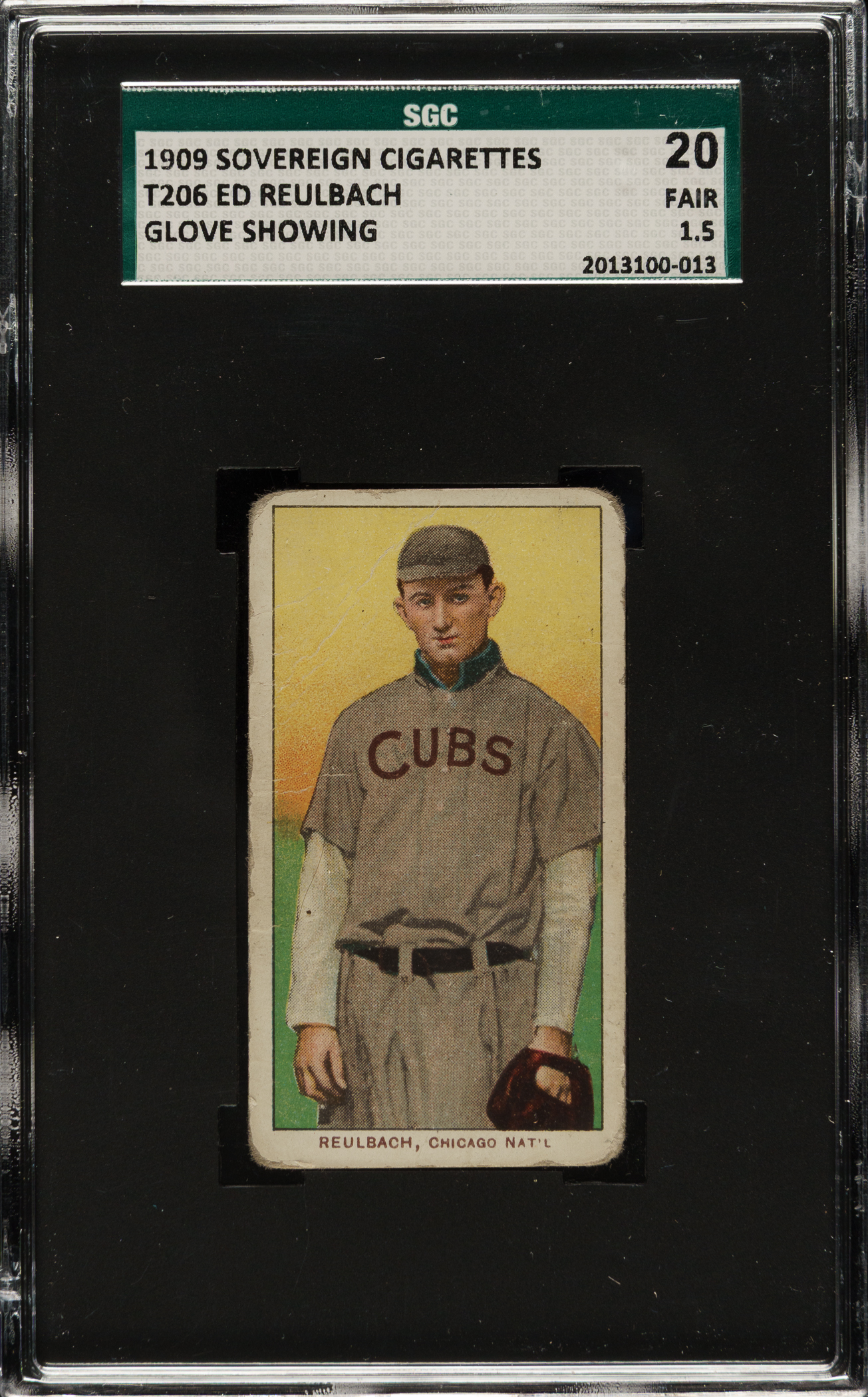 1909-1911 T206 White Border Ed Reulbach Glove Showing SGC FAIR 20 ...