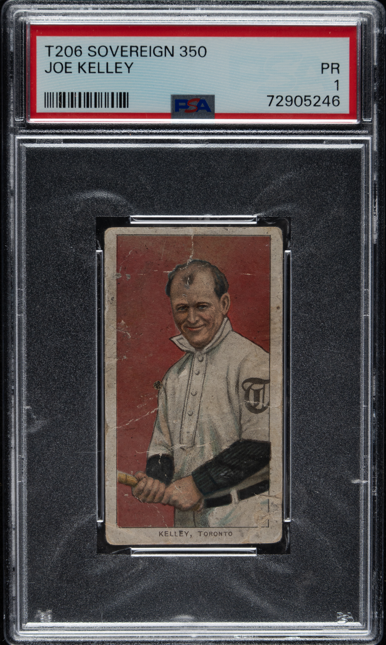 1909-1911 T206 White Border Joe Kelley PSA POOR 1 - Sovereign 350 Back ...