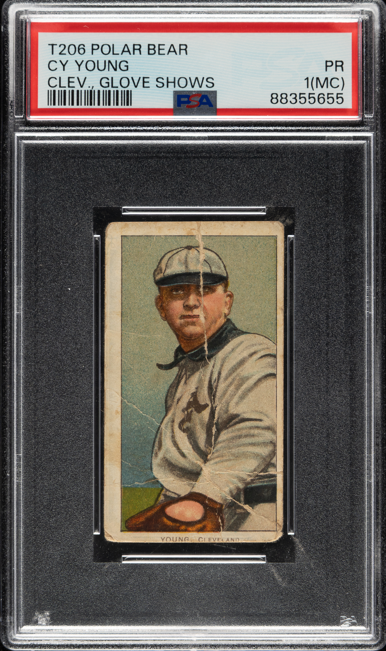 1909-1911 T206 White Border Cy Young Glove Shows PSA POOR 1 (MC ...