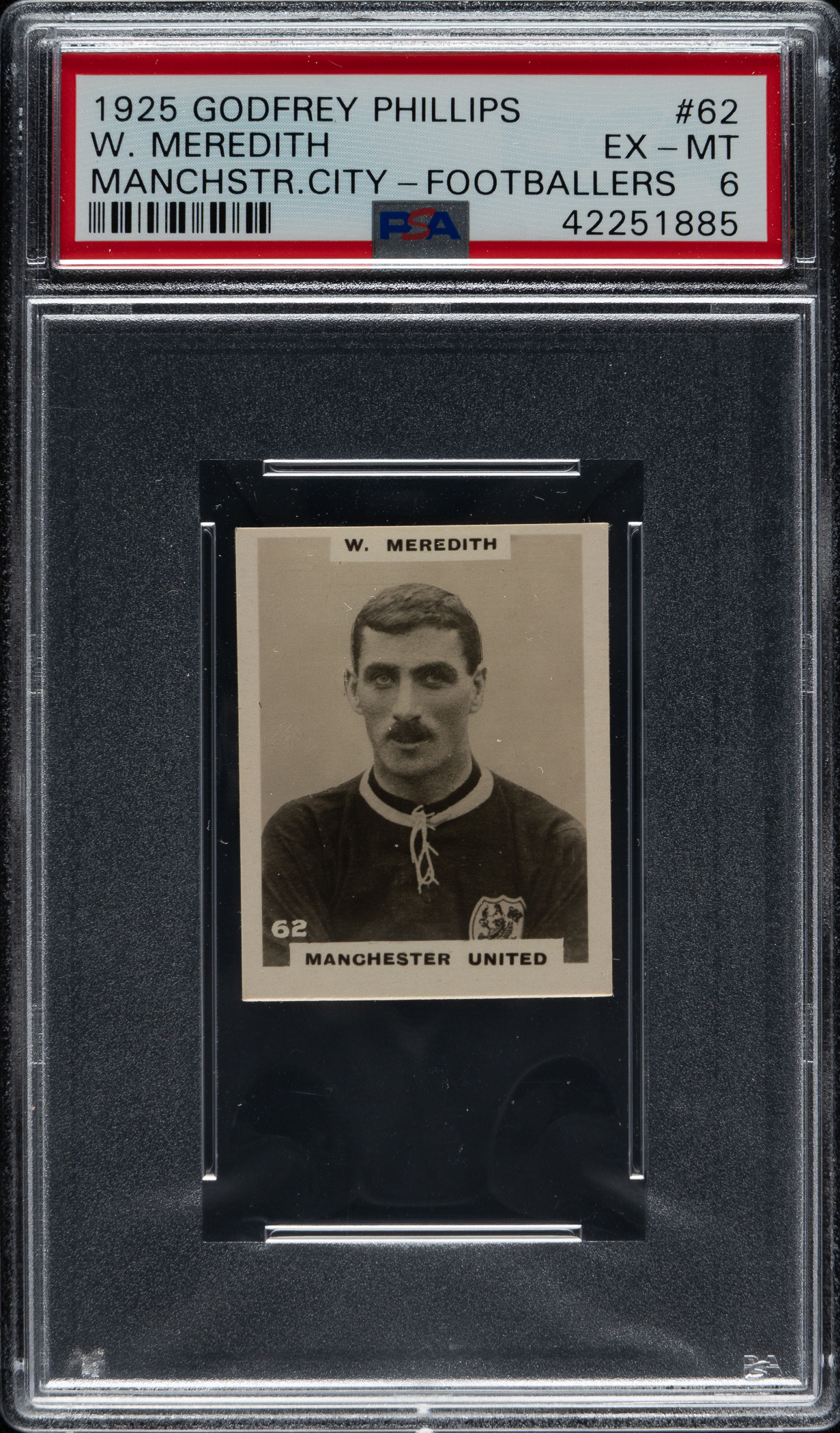 1925 Godfrey Phillips Real Photos Footballers Soccer #62 Billy Meredith ...