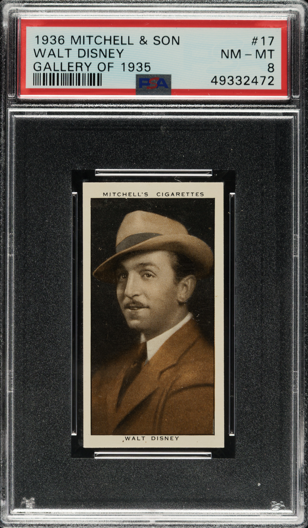 1936 Mitchell & Son "A Gallery of 1935" #17 Walt Disney PSA NM-MT 8 ...
