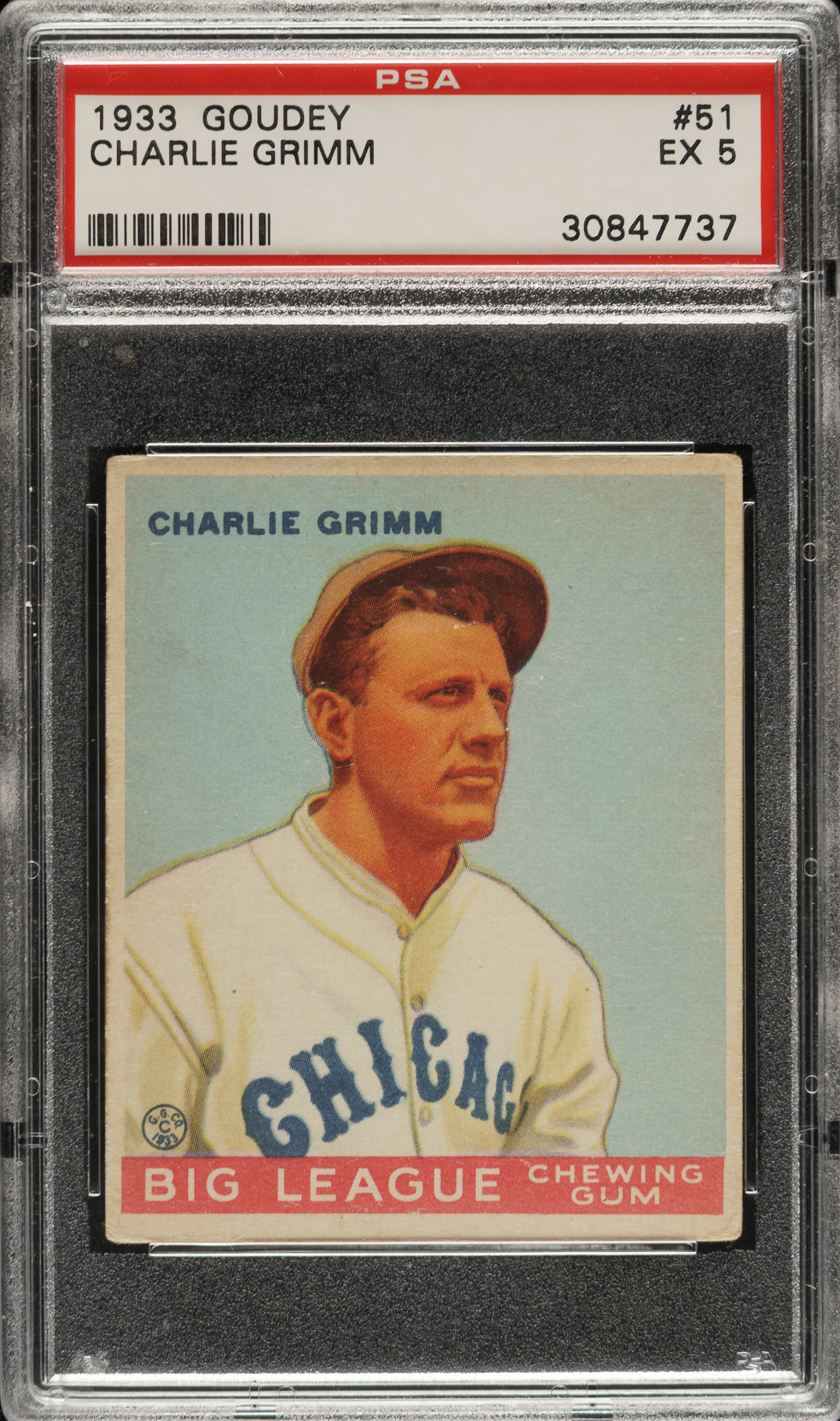 1933 R319 Goudey #51 Charlie Grimm PSA EX 5 | Barnebys