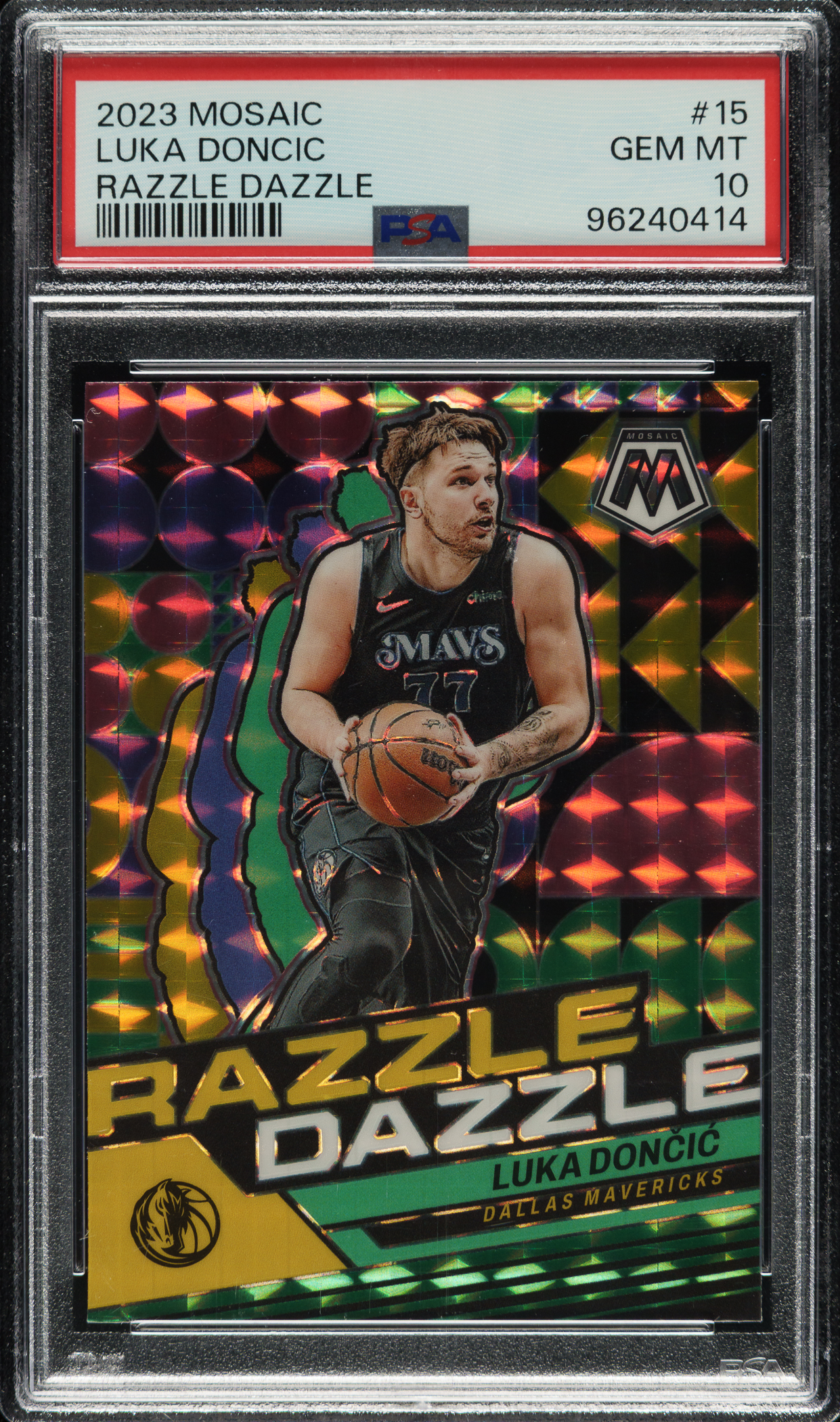 2023-2024 Panini Mosaic Razzle Dazzle Basketball #15 Luka Doncic PSA ...