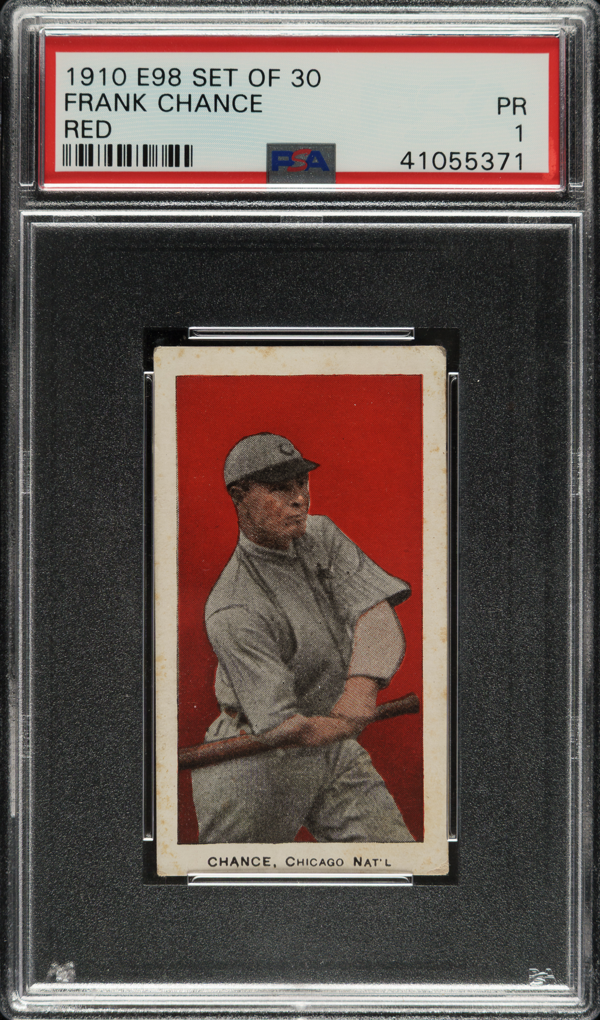 1910 E98 Anonymous "Set of 30" Frank Chance PSA POOR 1 - Red Background ...
