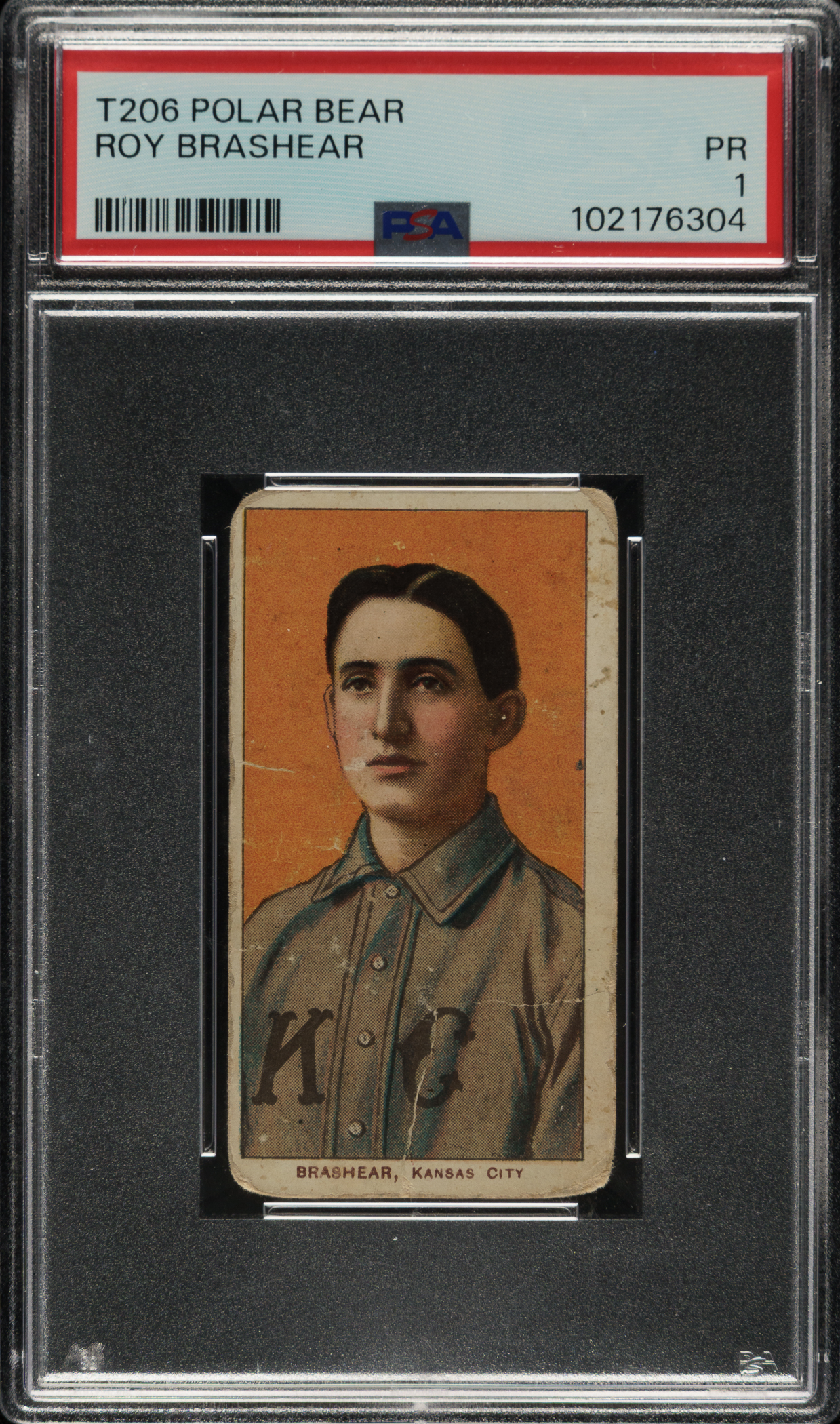 1909-1911 T206 White Border Roy Brashear PSA POOR 1 - Polar Bear Back ...