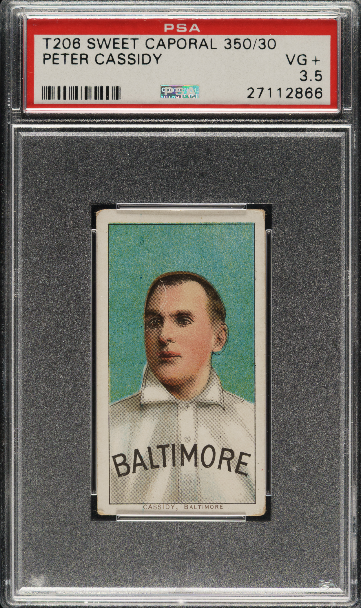 1909-1911 T206 White Border Peter Cassidy PSA VG+ 3.5 | Barnebys