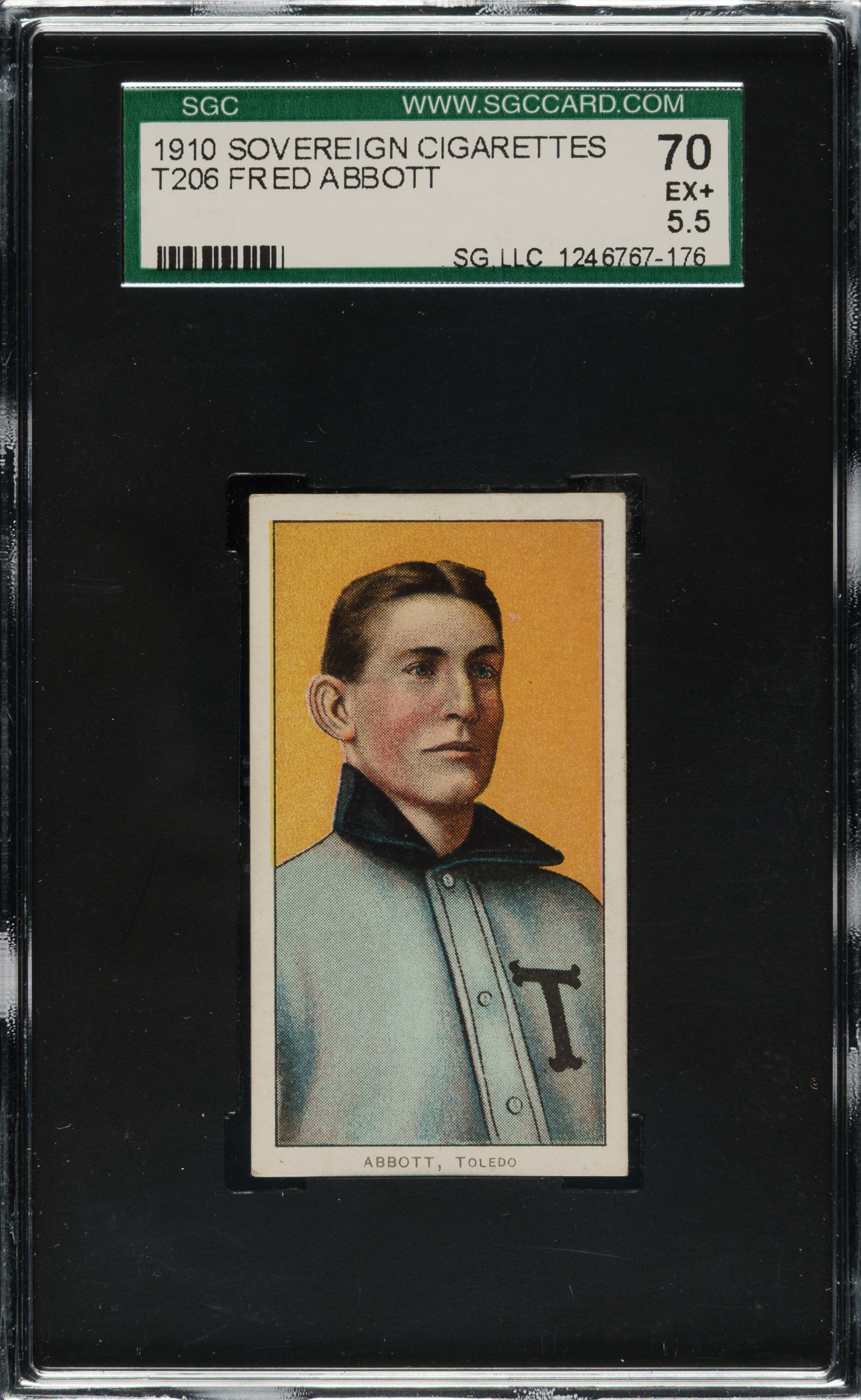 1909-1911 T206 White Border Fred Abbott SGC EX+ 70 - Sovereign 350 Back ...