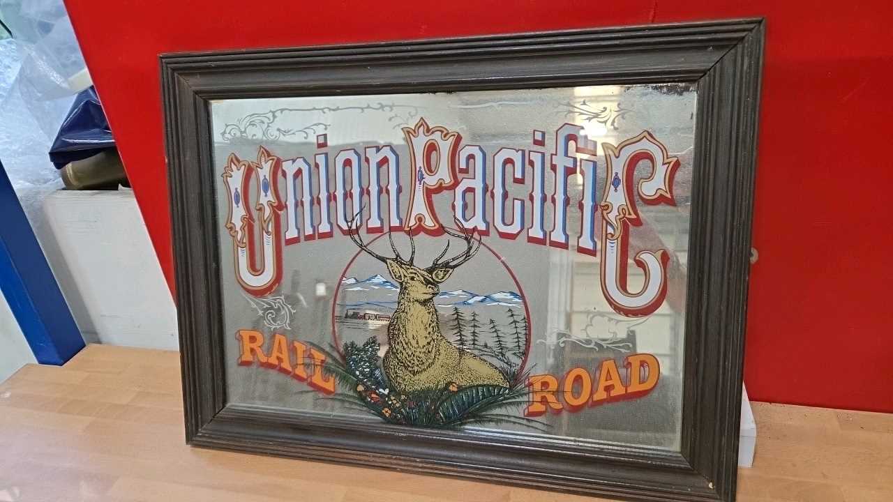 UNION PACIFIC RAIL ROAD MIRROR 20" X 15" | Barnebys